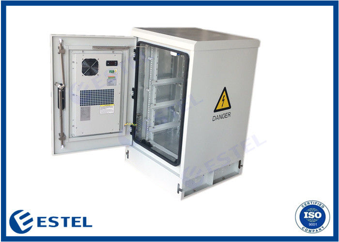 IP65 16U ตู้แร็คเซิร์ฟเวอร์กลางแจ้งตู้แร็คเหล็กชุบสังกะสีตู้เดียว